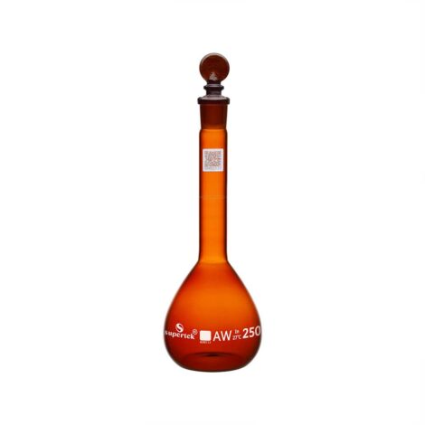 Amber Colour Flask Volumetric, Wide Mouth With Interchangeable Glass ...